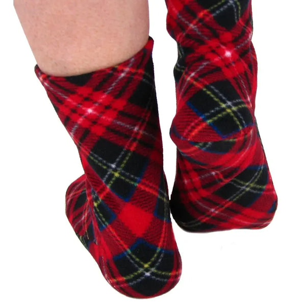Fleece socks | Slipper Socks | Highlander Red Plaid | for men and women ...
