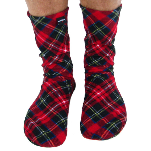 Fleece socks | Slipper Socks | Highlander Red Plaid | for men and women ...